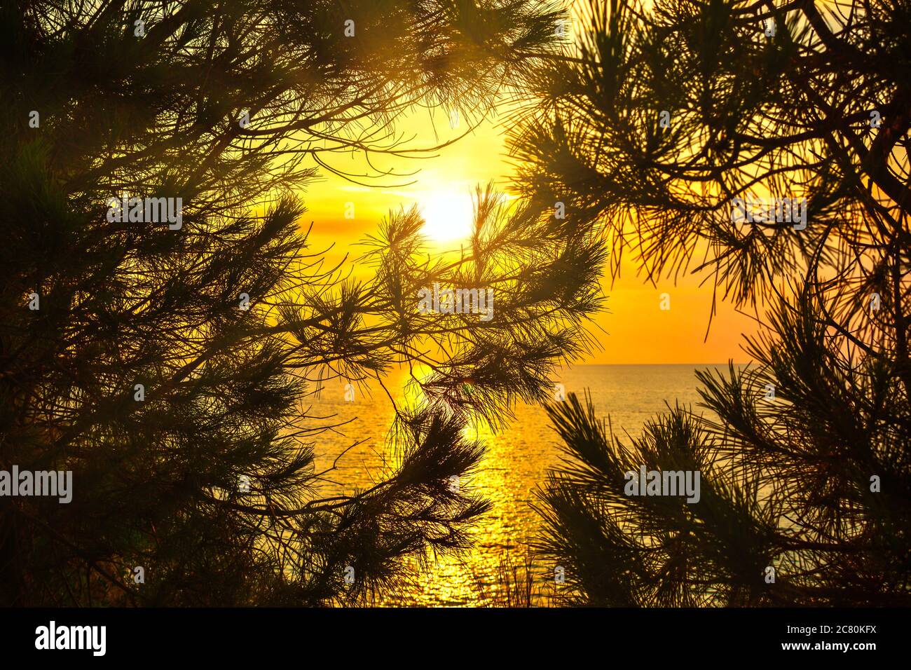 Unforgettable sunset on the west coast of Lefkada Island in Greece ...