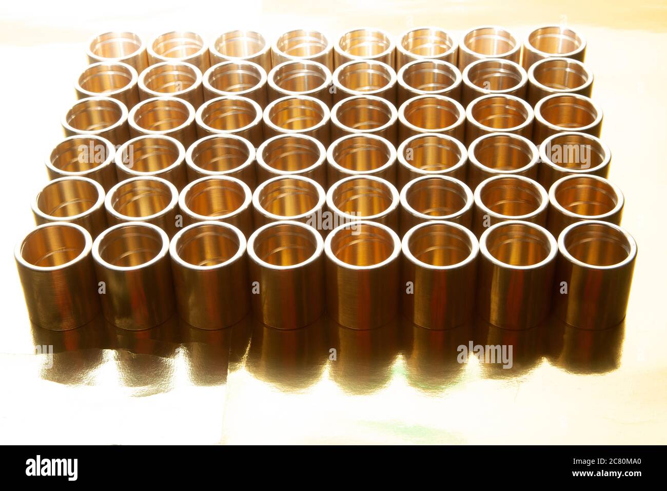 Engineering and metalworking technologies. New brass cylinders Stock ...