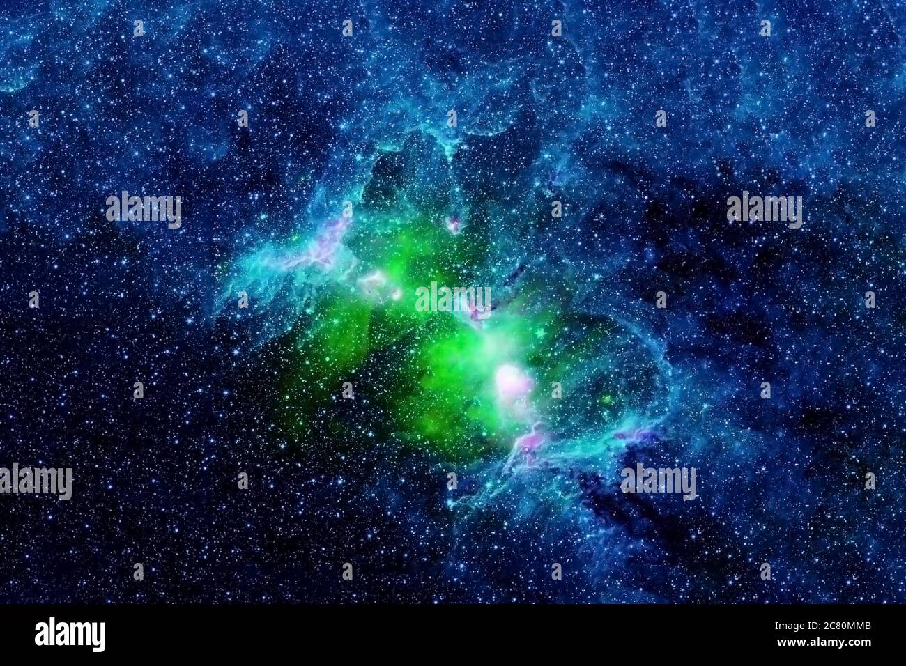A beautiful green galaxy in deep space. Elements of this image were ...