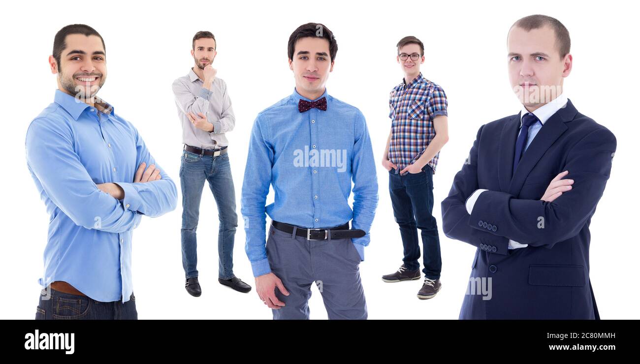 portrait of young handsome business men isolated on white background ...