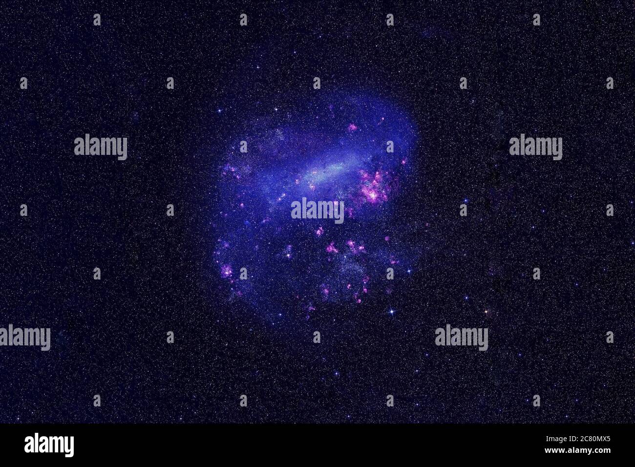 Blue galaxy with stars. Elements of this image were furnished by NASA ...