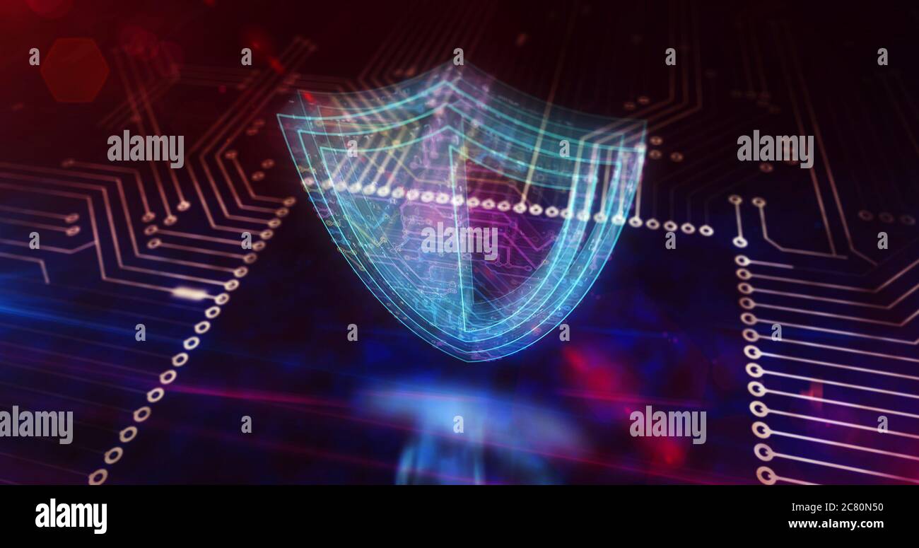 Cyber Security Digital Shield Firewall And Computer Protection