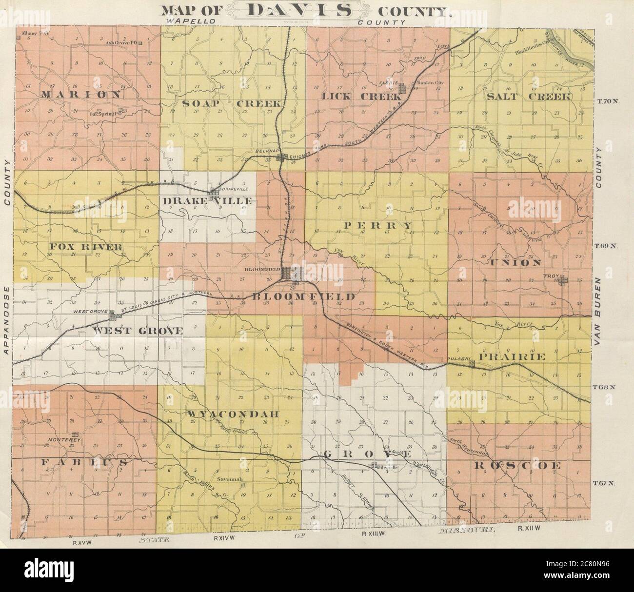 Iowa county map hi-res stock photography and images - Alamy
