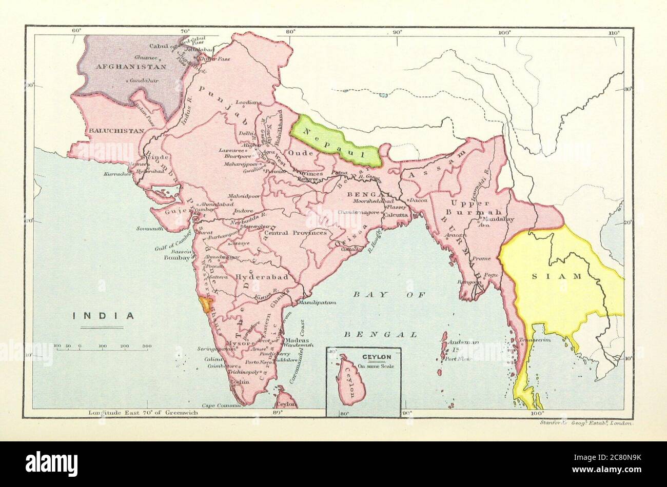Map of the british empire asia hi-res stock photography and images - Alamy