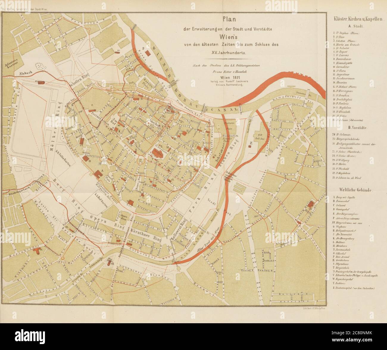 Old vienna map hi-res stock photography and images - Alamy