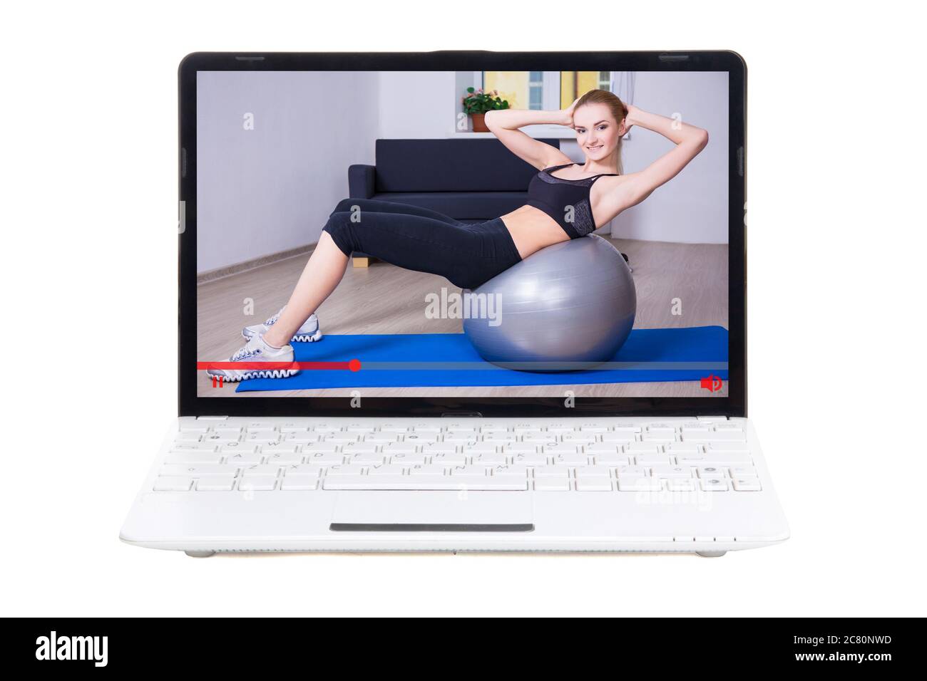 Online yoga training active Cut Out Stock Images & Pictures - Alamy