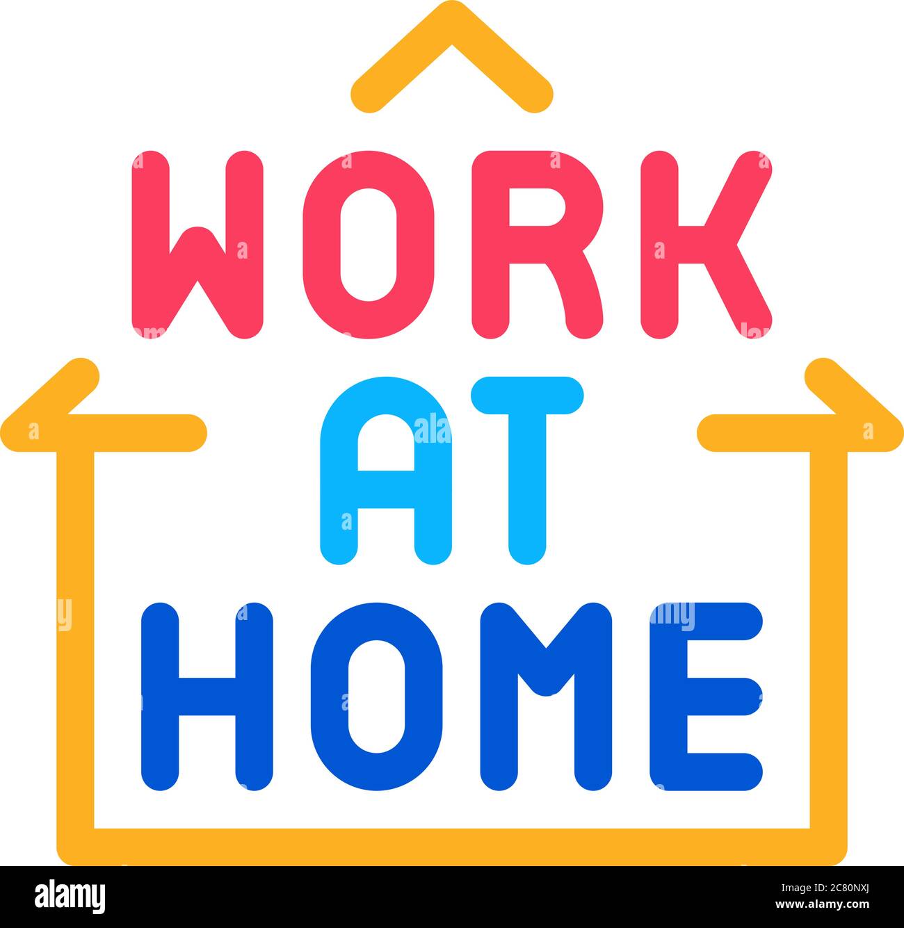 work at home icon vector outline illustration Stock Vector Image & Art ...