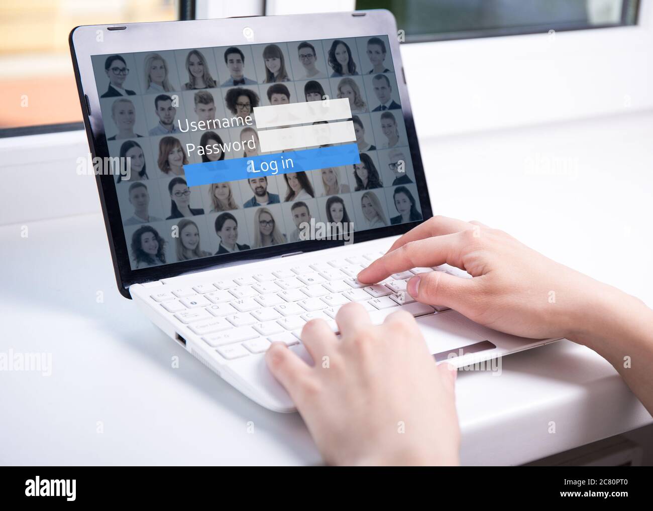 Close up login screen on laptop hi-res stock photography and images - Alamy