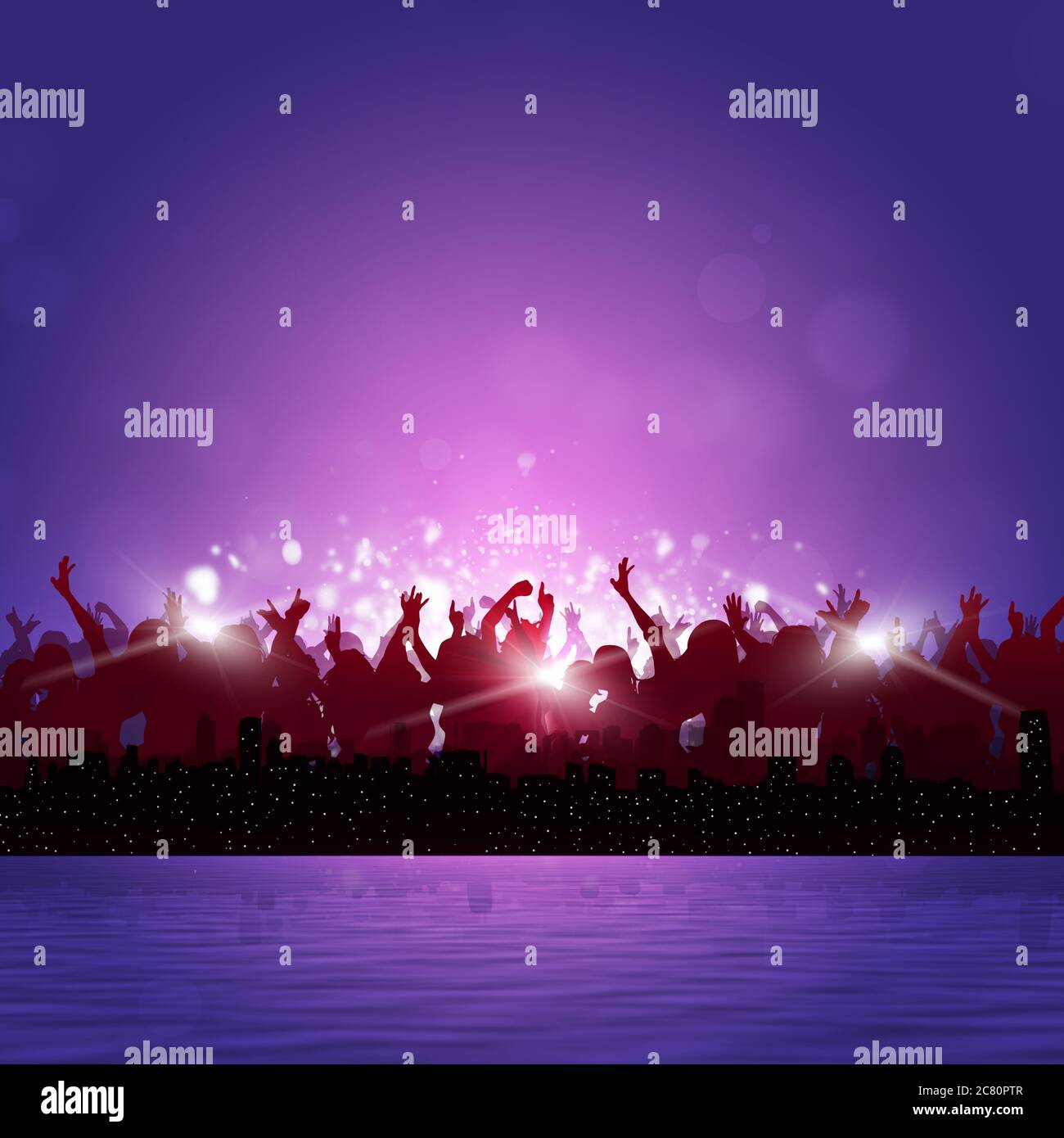 disco and retro music city party neon background Stock Photo - Alamy
