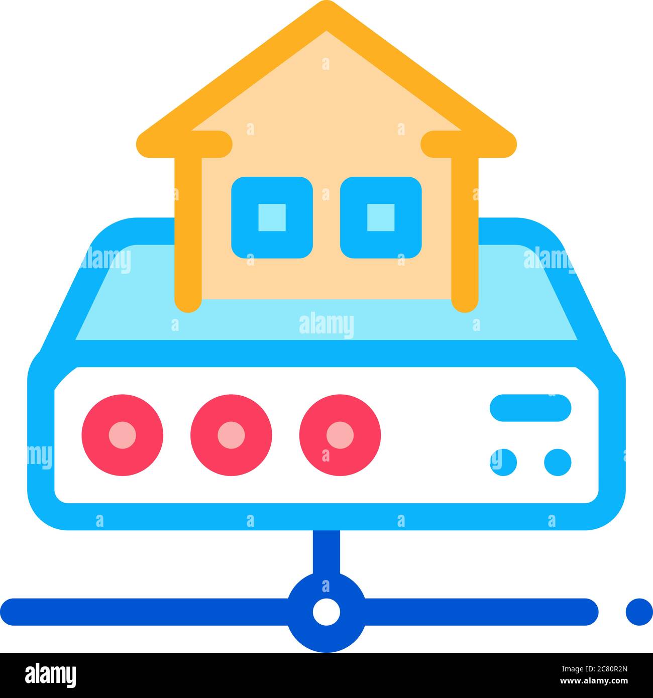 remote work server icon vector outline illustration Stock Vector Image ...