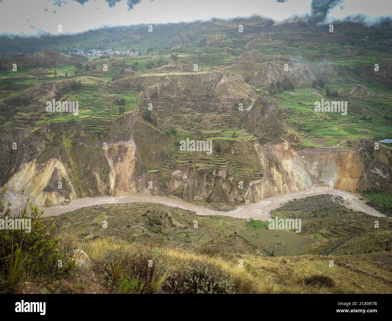 Beautiful view of Colca Canion in Peru. One of the most deep canyon in ...