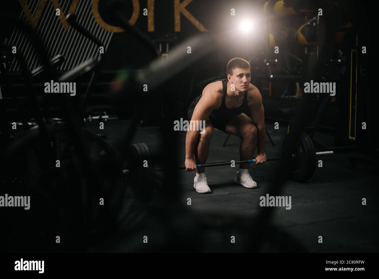 Muscular strong man with perfect beautiful body wearing sportswear ...