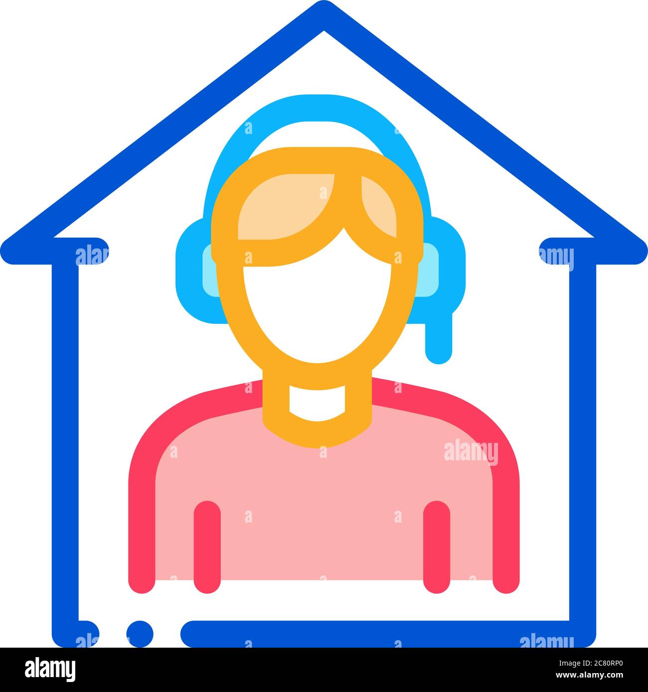 home call assistance icon vector outline illustration Stock Vector ...