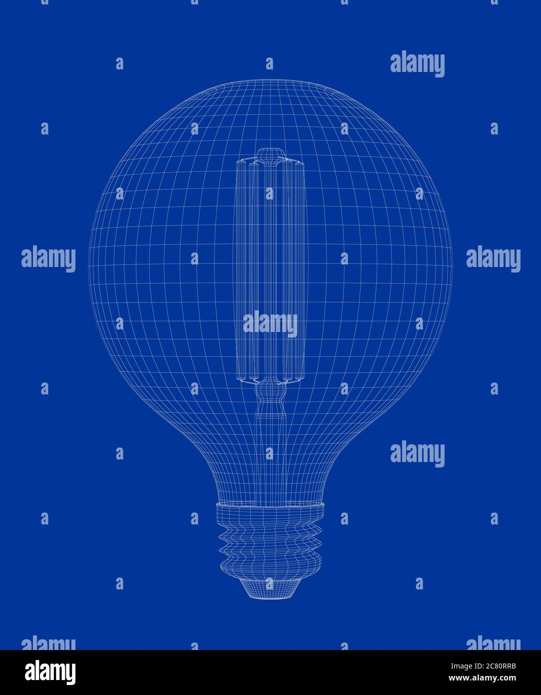 3d wire-frame model of led light bulb Stock Photo - Alamy
