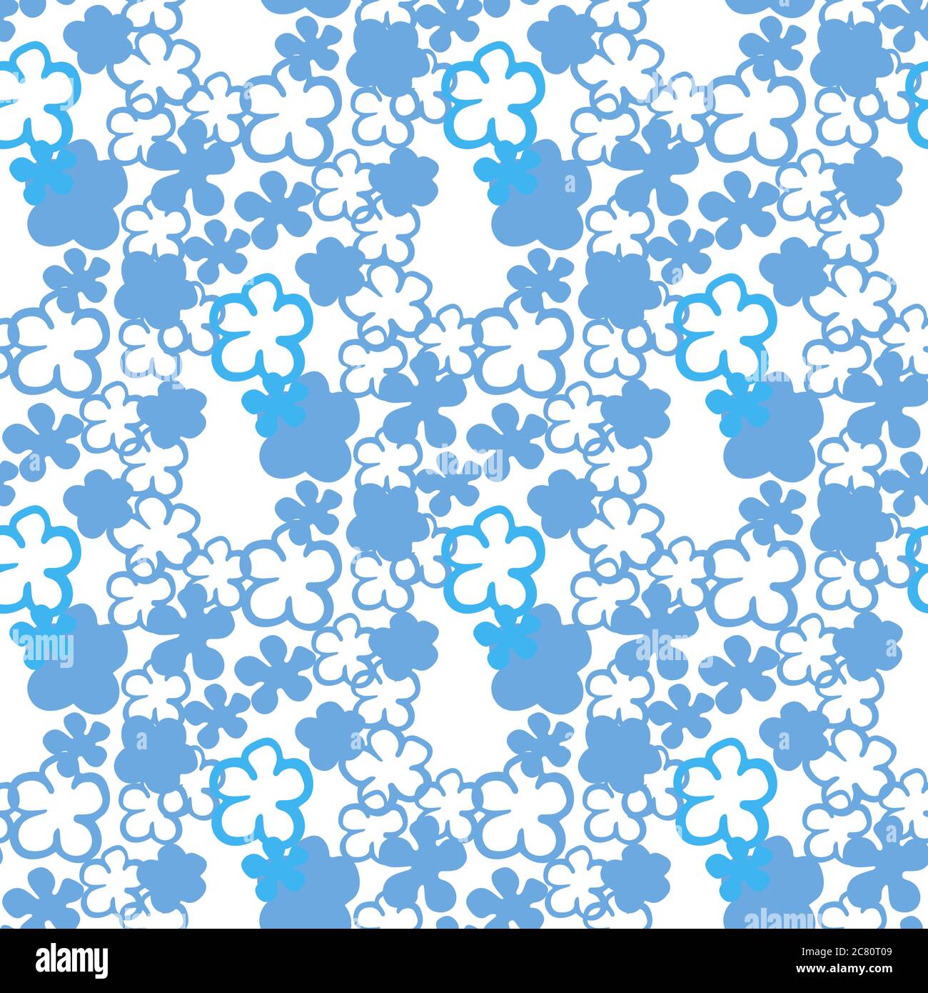 Vector seamles pattern small blue flowers on a white Stock Vector Image ...