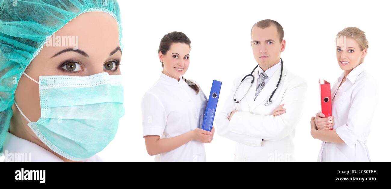 young medical staff standing isolated on white background Stock Photo ...