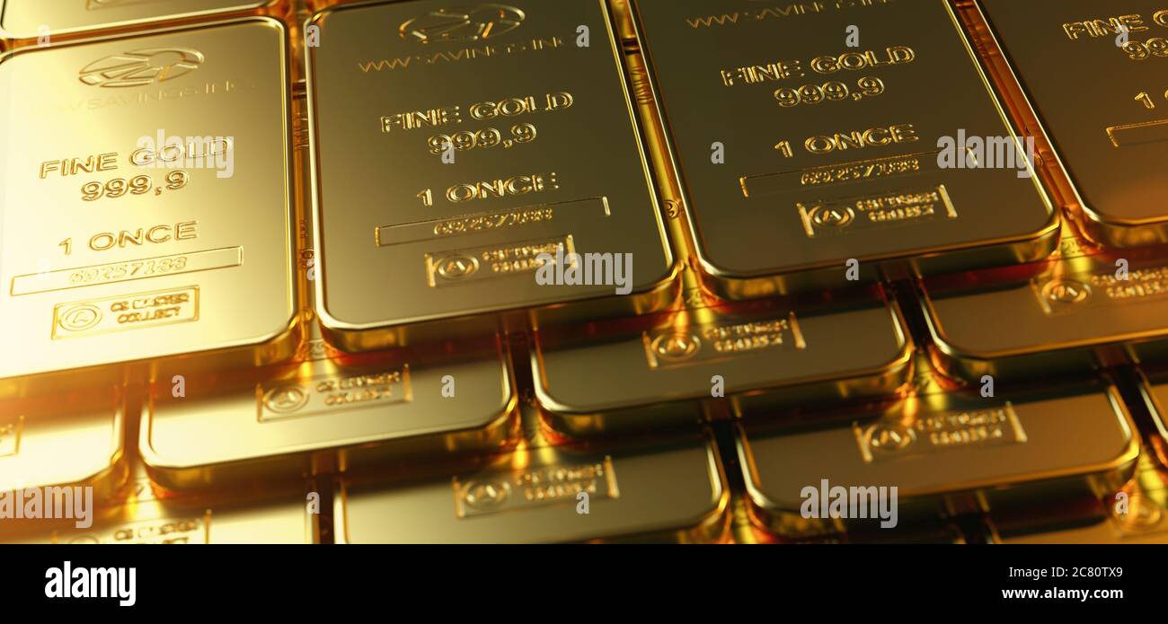 Closeup of a stack of gold bars - wealth business success concept Stock ...