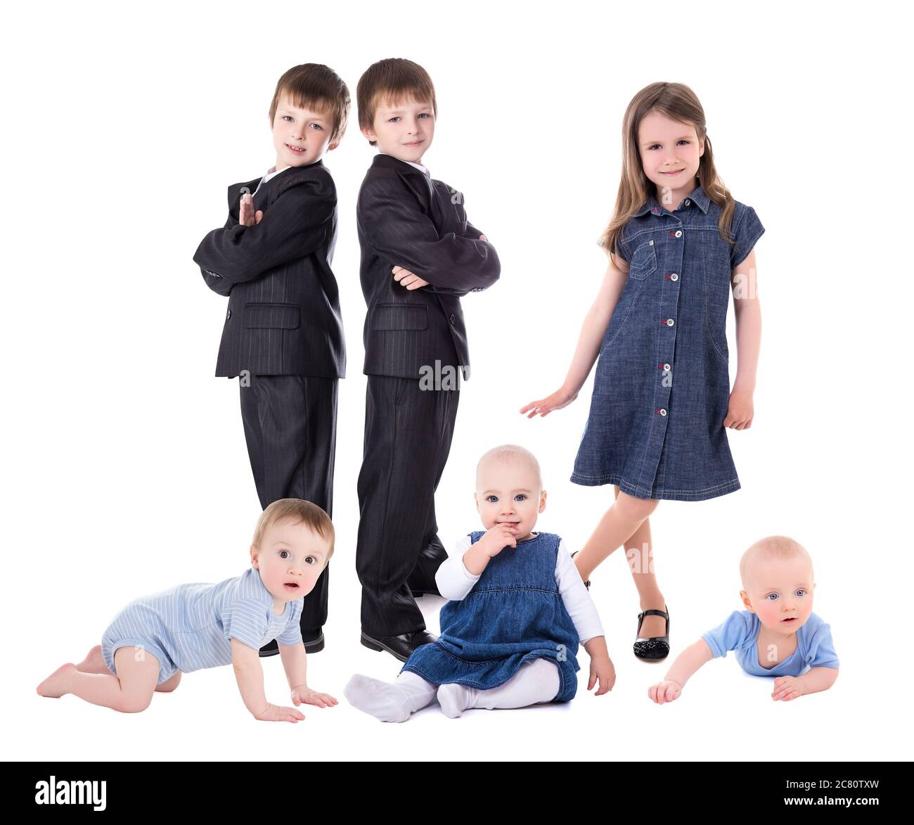 group of cute kids isolated on white background Stock Photo - Alamy