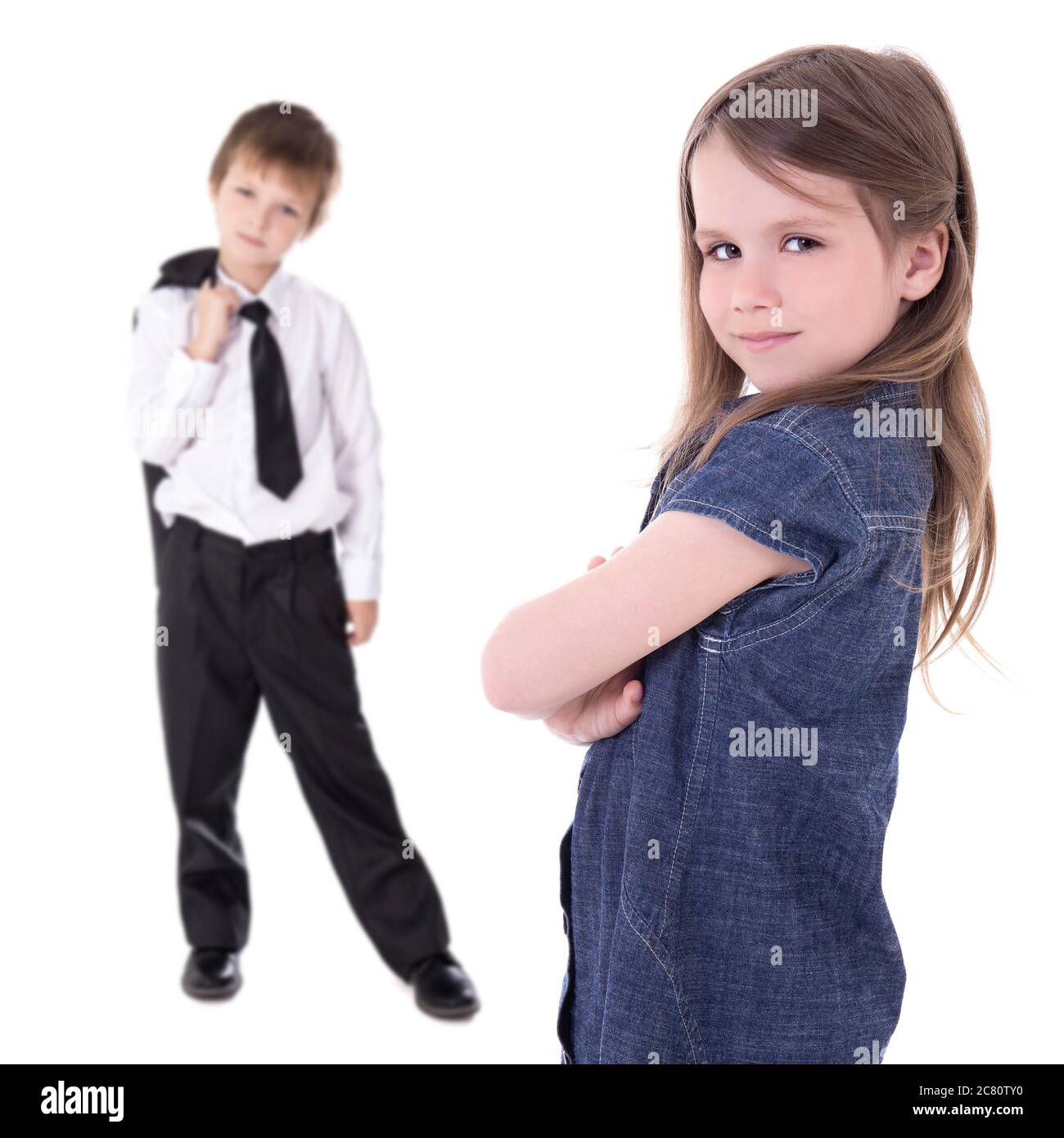 funny cute little kids isolated on white background Stock Photo - Alamy