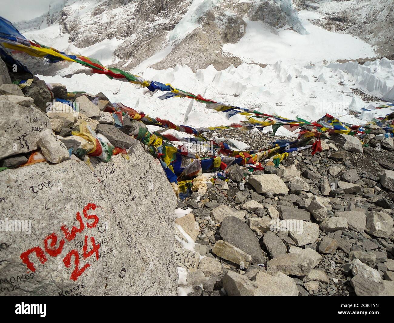 Amazing snowy landscape in the Everest base camp trek Stock Photo - Alamy