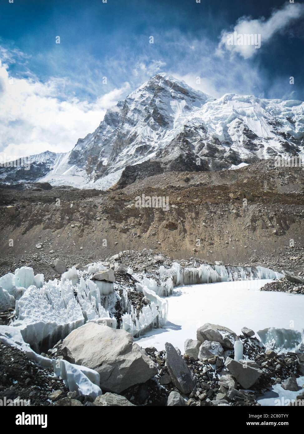 Amazing snowy landscape in the Everest base camp trek Stock Photo - Alamy