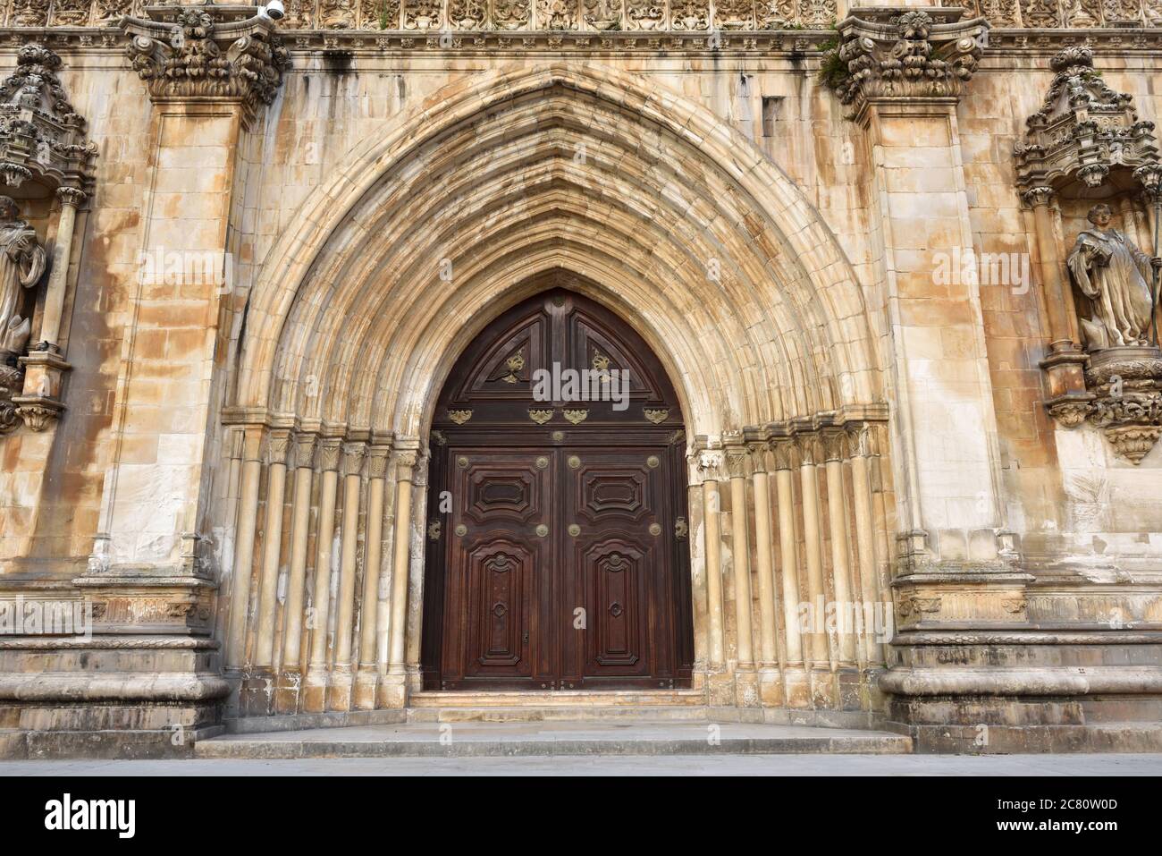 The Alcobaca Monastery is a Mediaeval Roman Main gate in the catholic ...