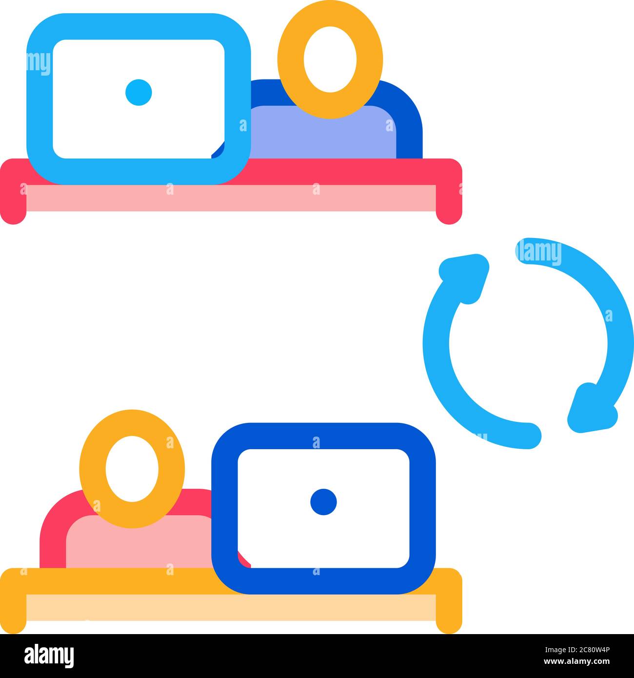 internet connection employee icon vector outline illustration Stock ...