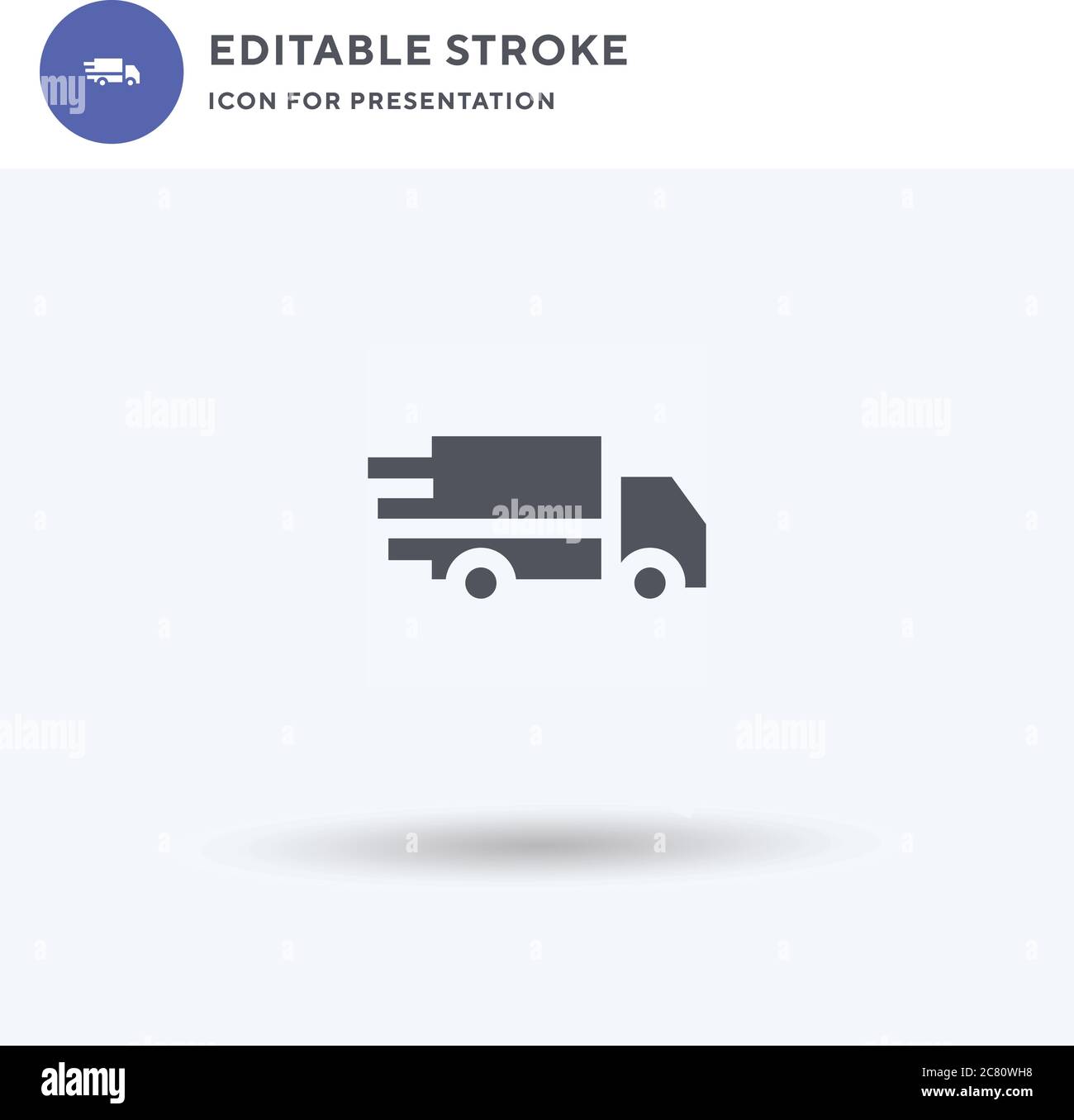 Delivery Truck icon vector, filled flat sign, solid pictogram isolated ...