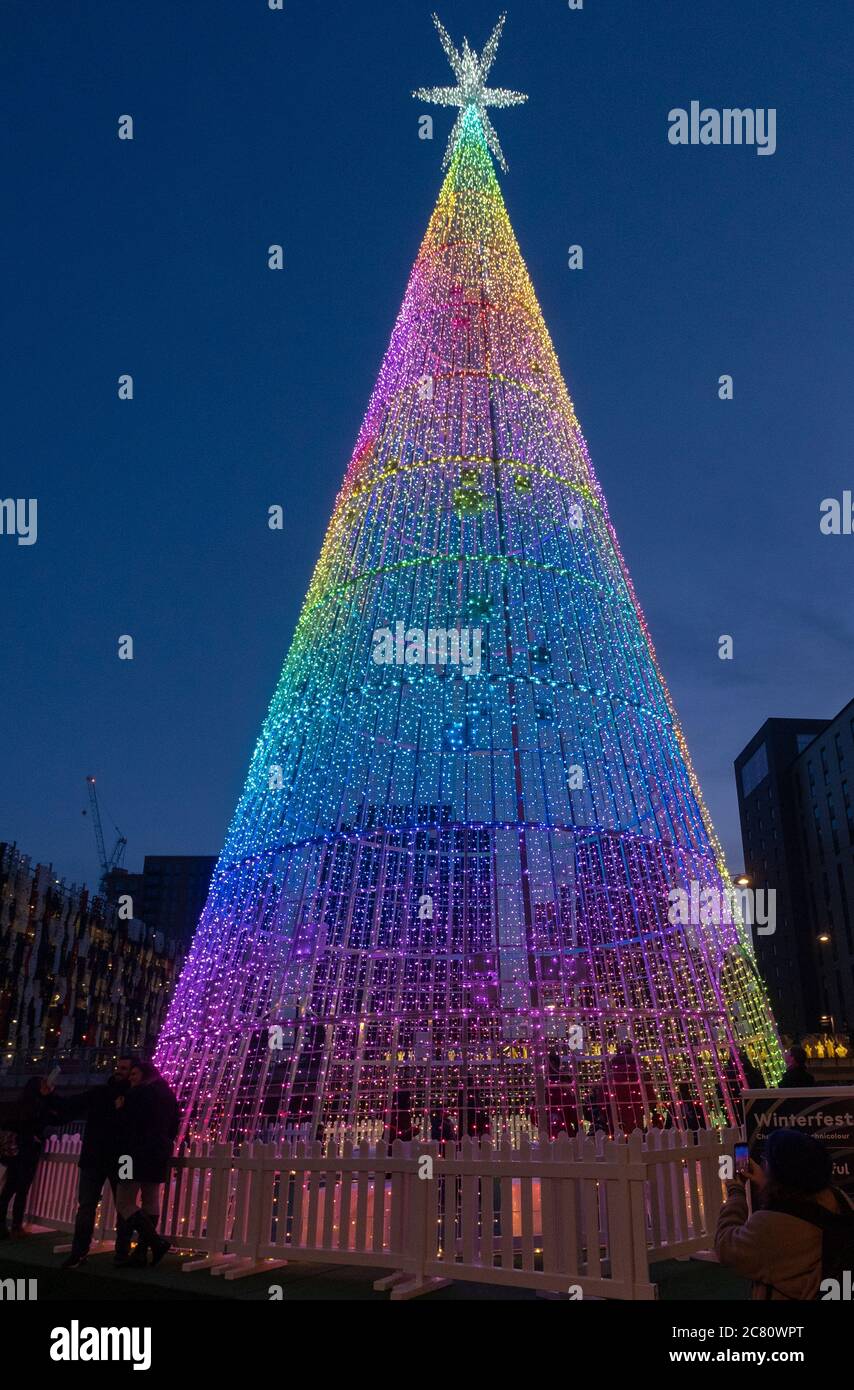 LONDON, UNITED KINGDOM - Dec 27, 2019: The Hopeful Tree, an LED ...
