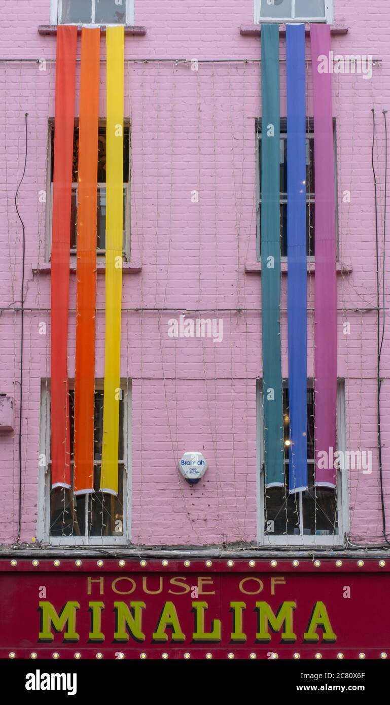 LONDON, UNITED KINGDOM - Jul 09, 2019: A London building decorated for ...