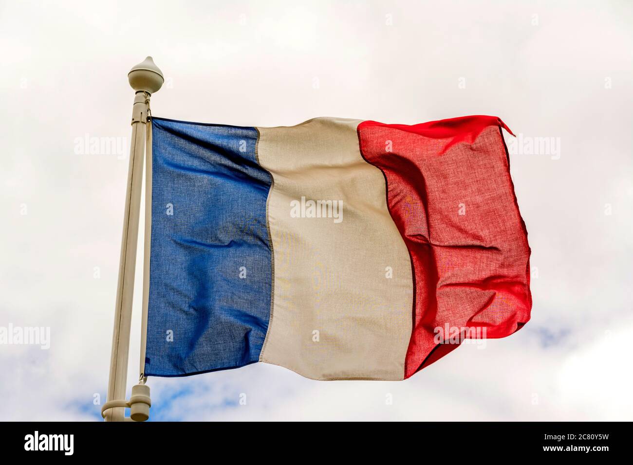 French flag flying in the wind Stock Photo - Alamy