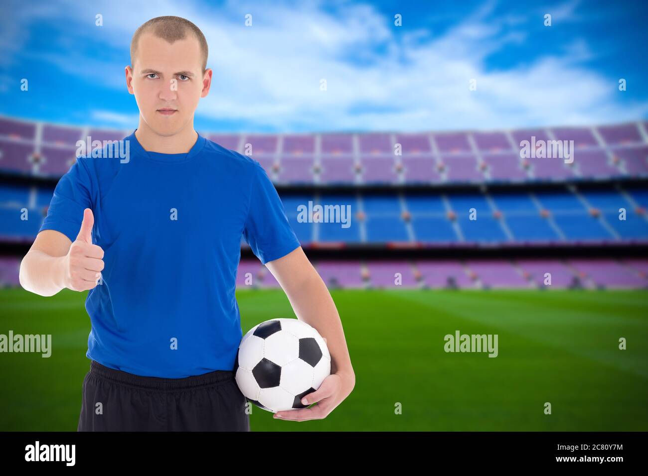 Fan in football stadium blue shirt hi-res stock photography and images ...