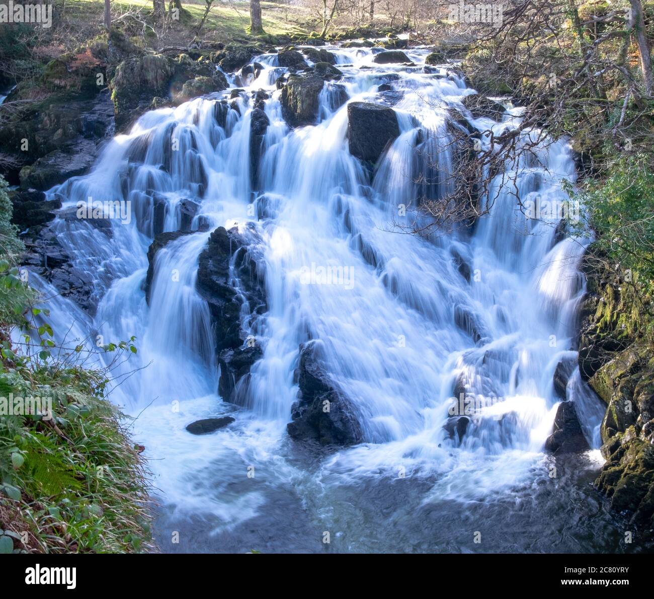 Waterfall with moving water Stock Photo - Alamy