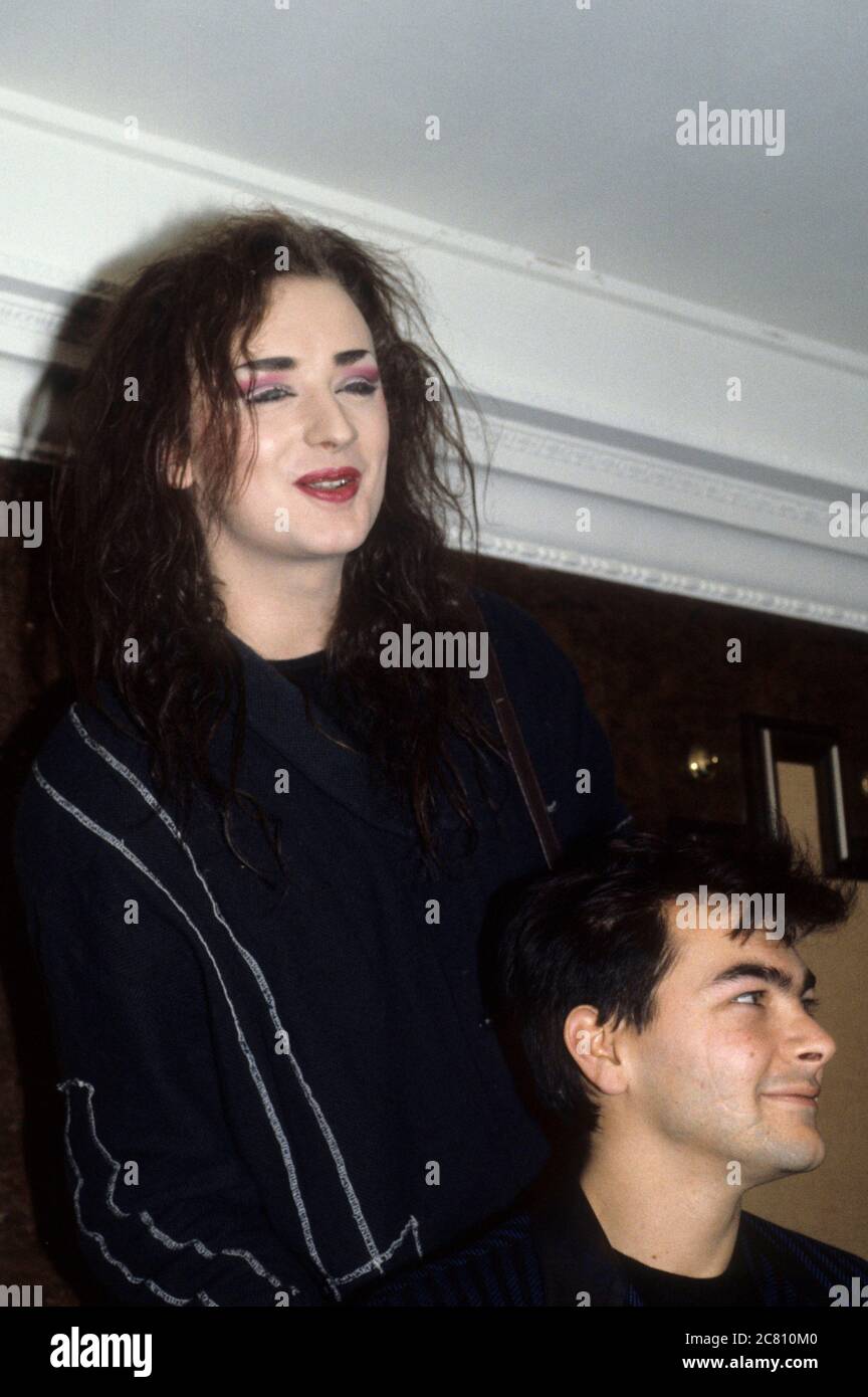 Boy George and John Moss of Culture Club at a press conference at the ...