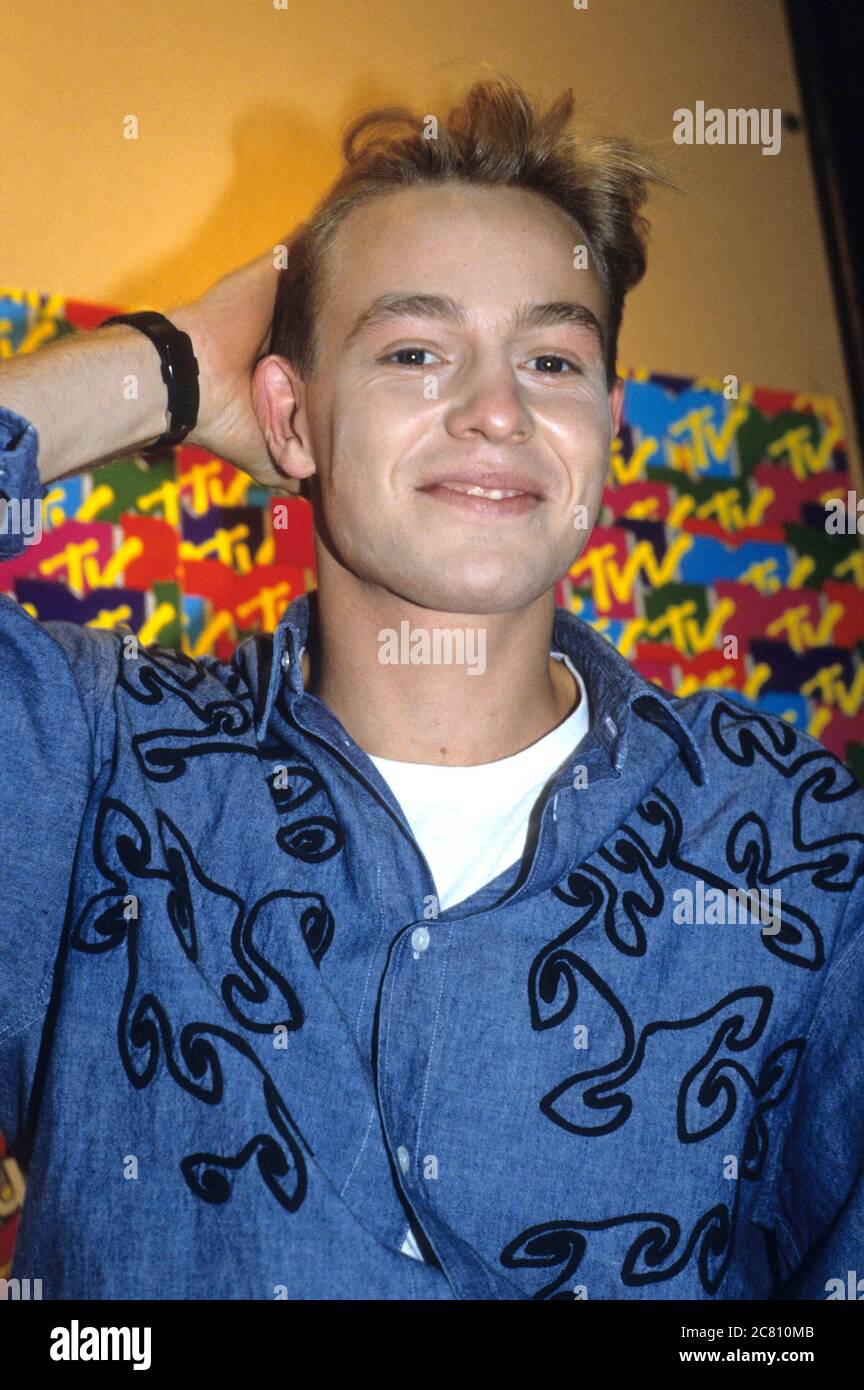 Jason Donovan at the MTV booth at IM&MC. Amsterdam, April 30, 1989 ...