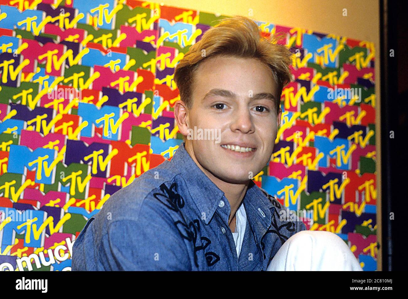 Jason Donovan at the MTV booth at IM&MC. Amsterdam, April 30, 1989 ...