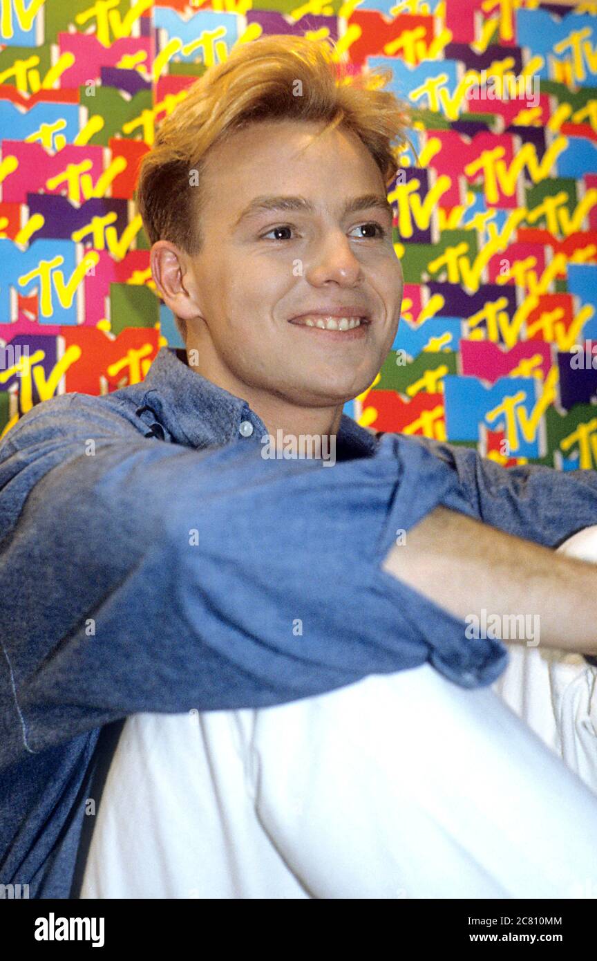 Jason Donovan at the MTV booth at IM&MC. Amsterdam, April 30, 1989 ...