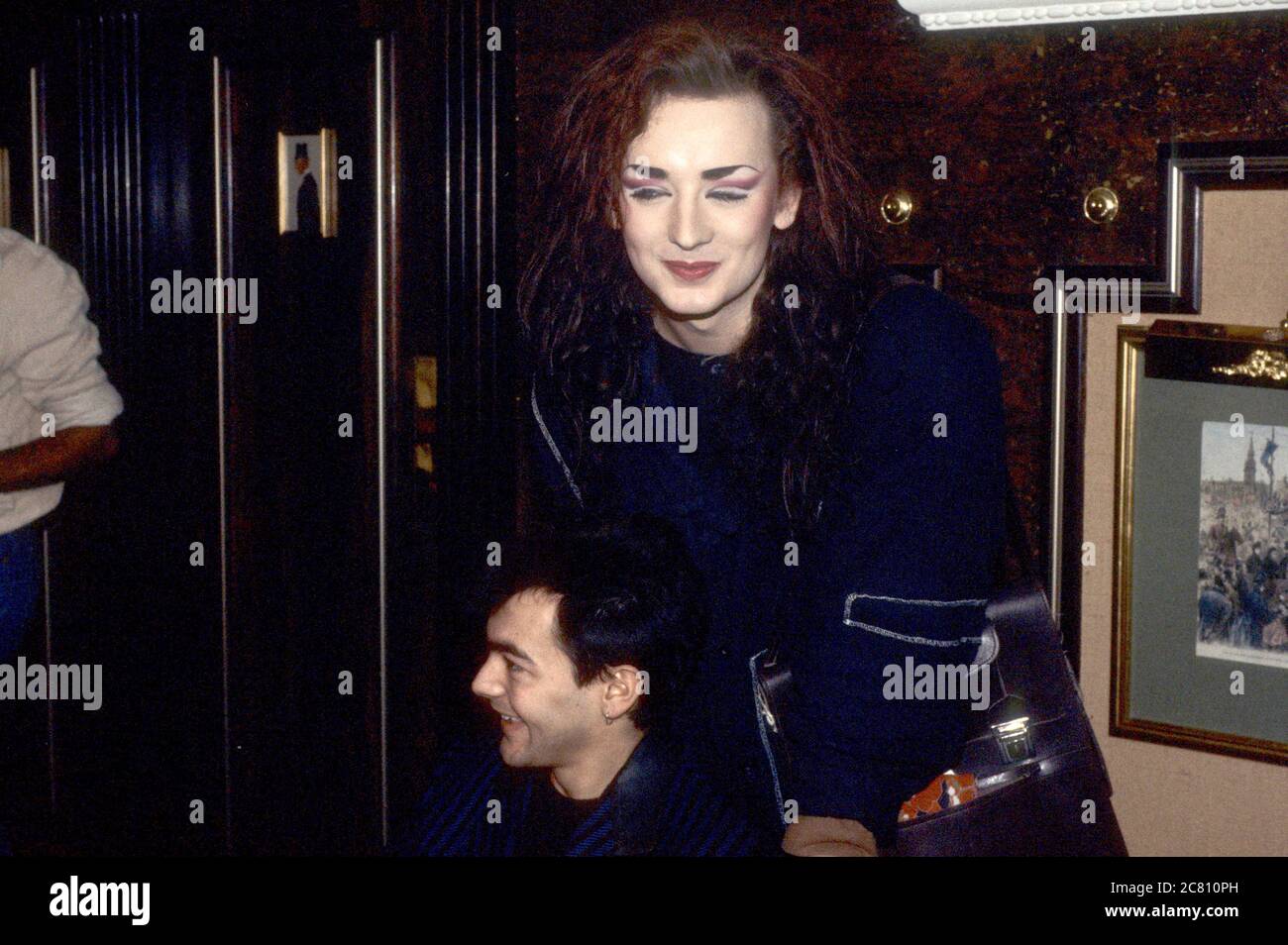 Boy George and John Moss of Culture Club at a press conference at the ...