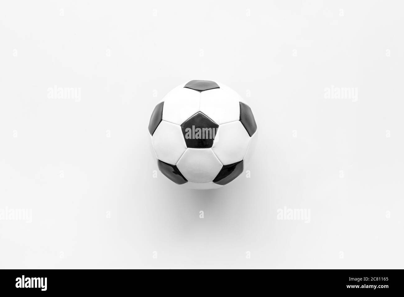 Soccer ball on white background top view copy space Stock Photo - Alamy