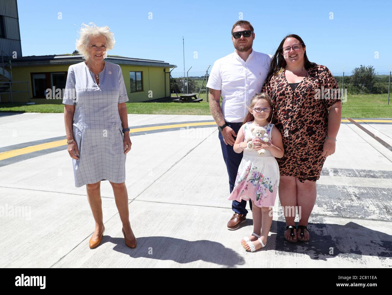 The Duchess of Cornwall speaks with Leya Raper, six , who was airlifted ...