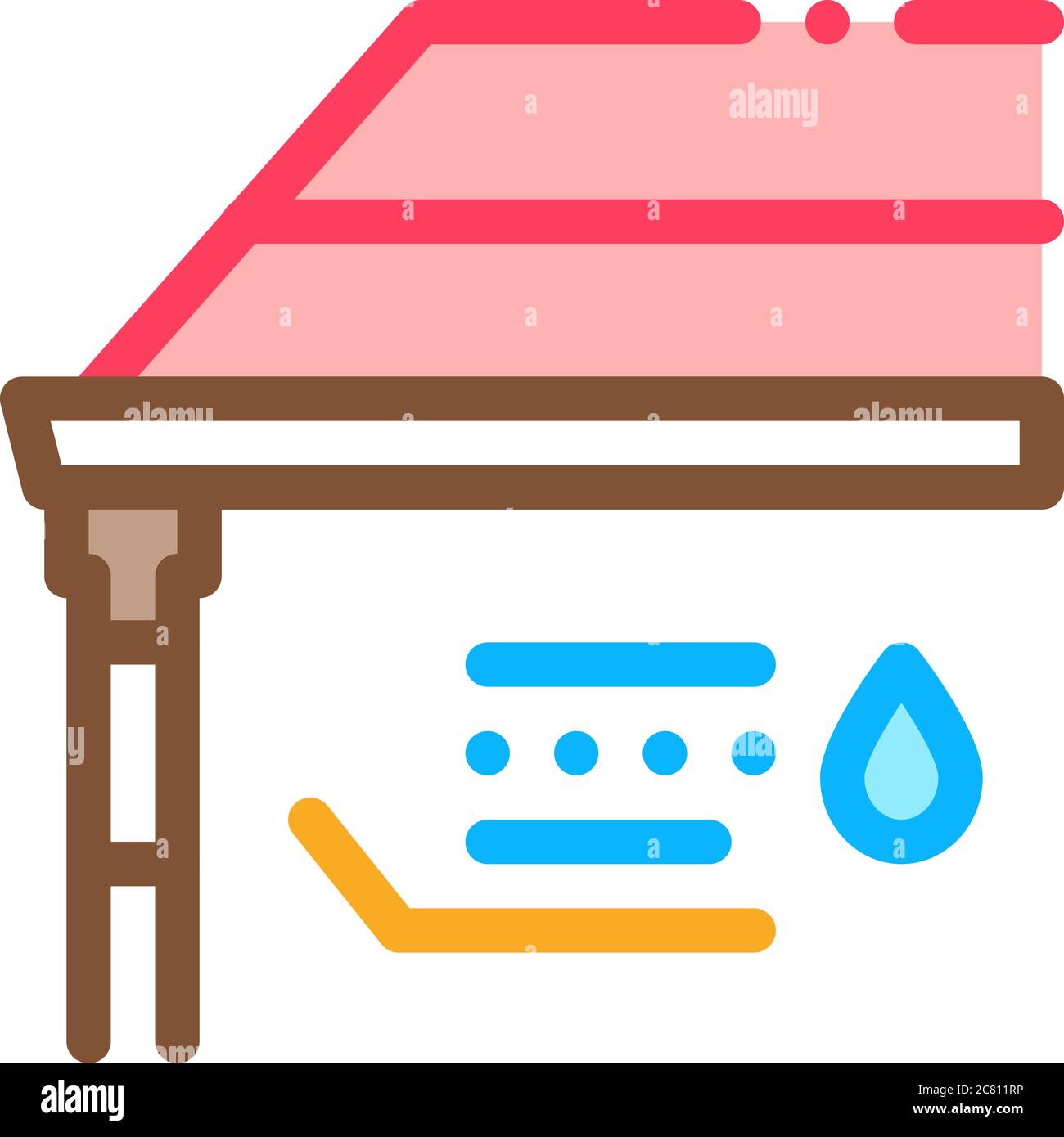 roof gutter system icon vector outline illustration Stock Vector Image ...