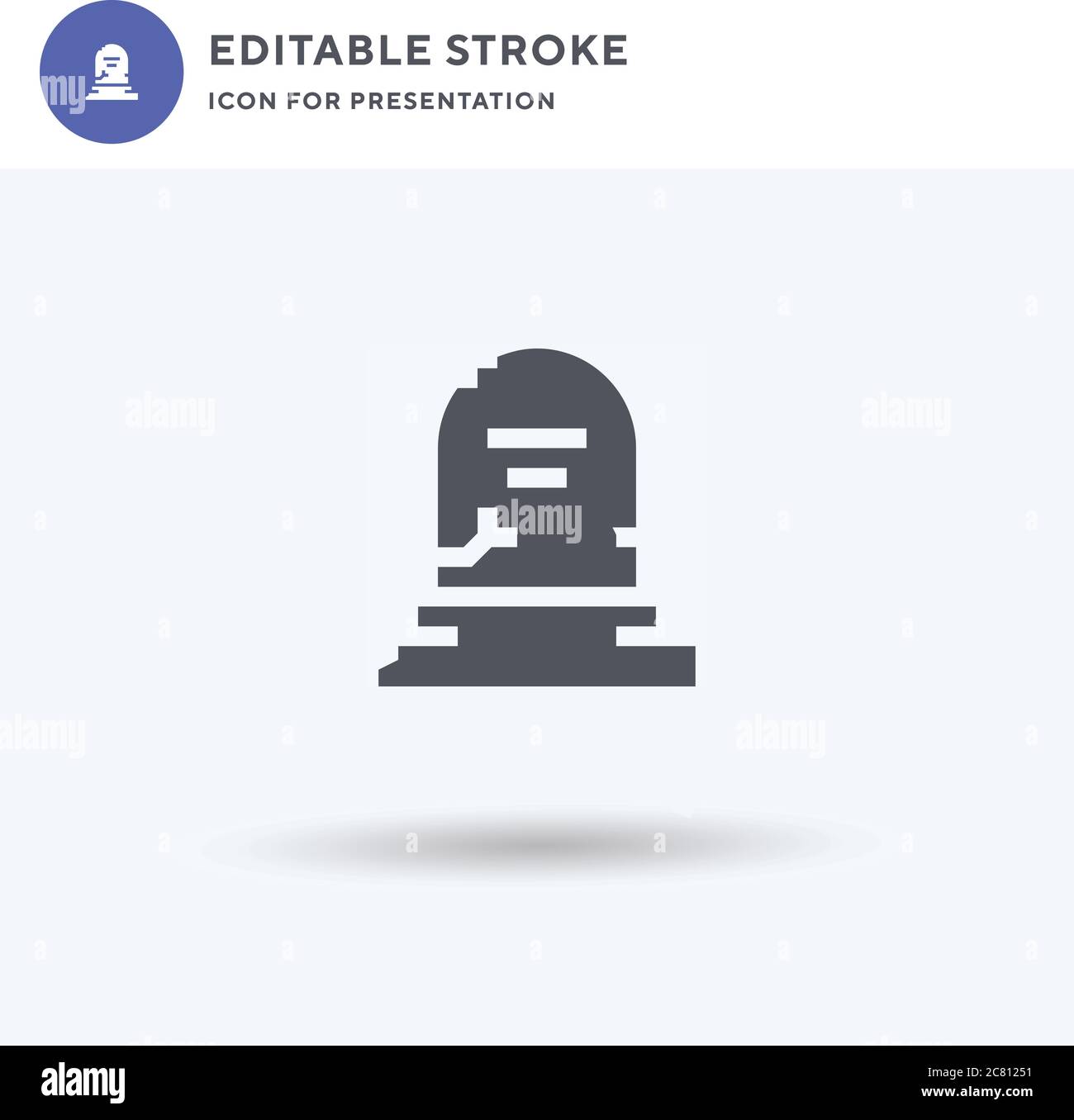 Tomb icon vector, filled flat sign, solid pictogram isolated on white ...