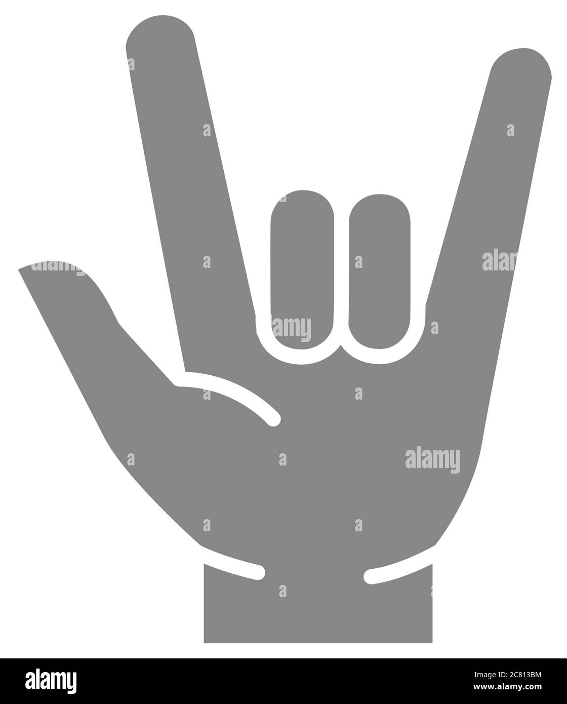 Goat gesture gray icon. I love you symbol Stock Vector Image & Art - Alamy