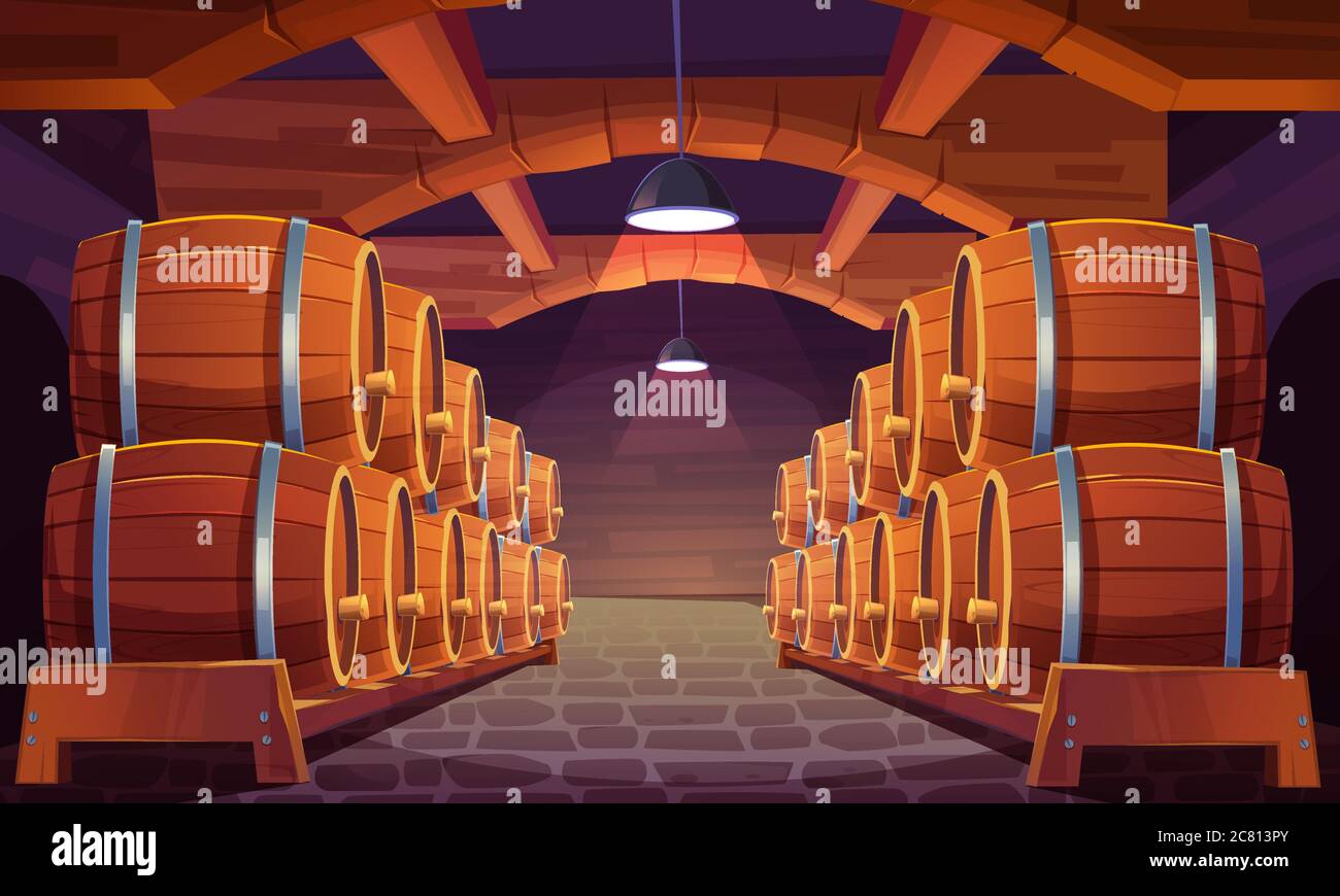 Barrel cellar interior Stock Vector Images - Alamy