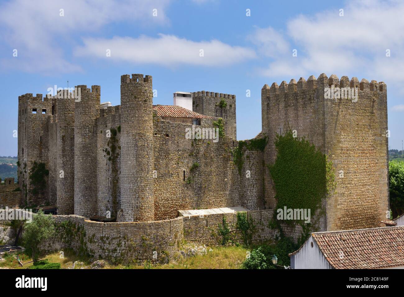 Obidos castle. Obidos is an ancient medieval Portuguese village from ...