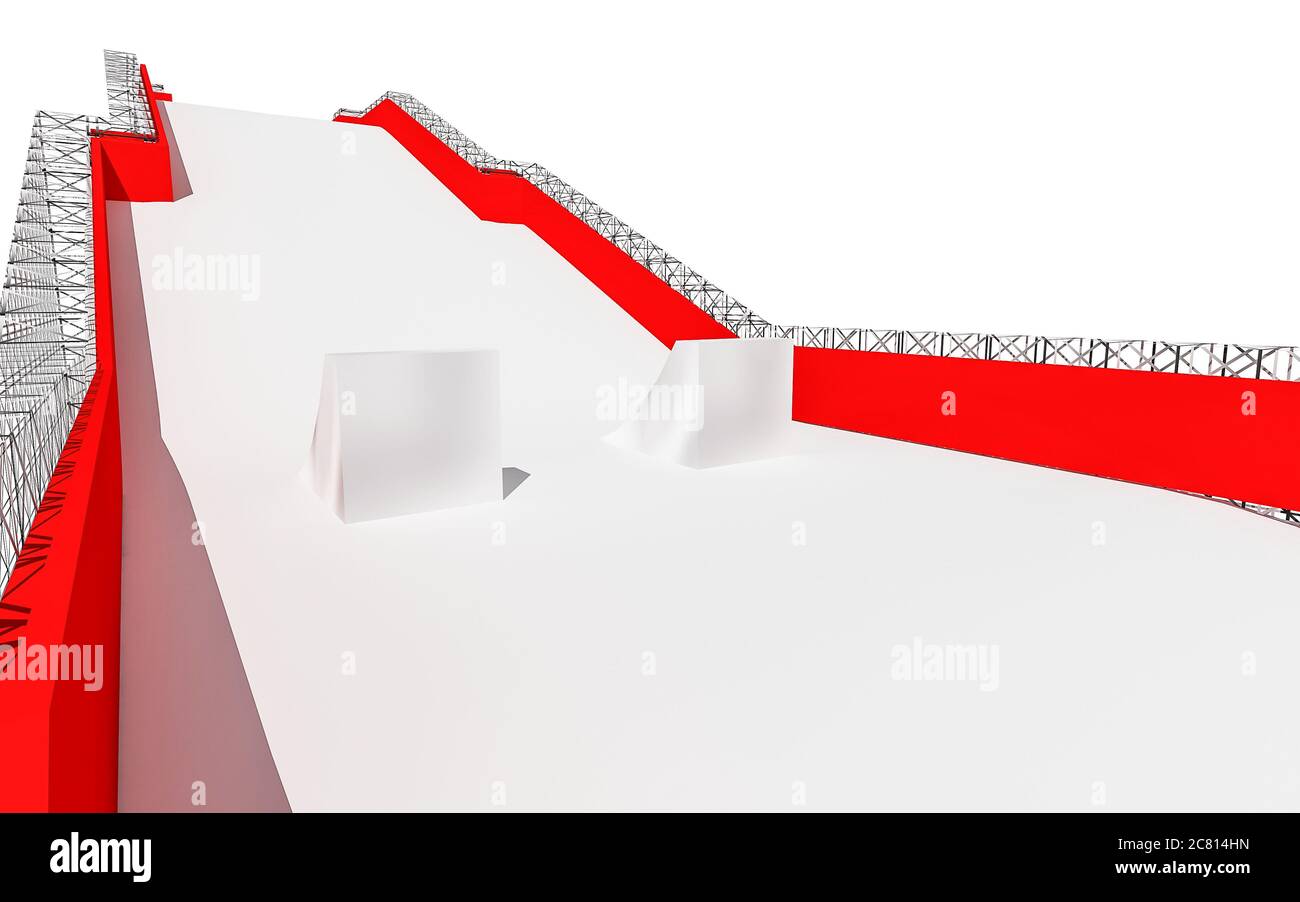 3d illustration of a Snowboard and freestyle Ramp Stock Photo - Alamy