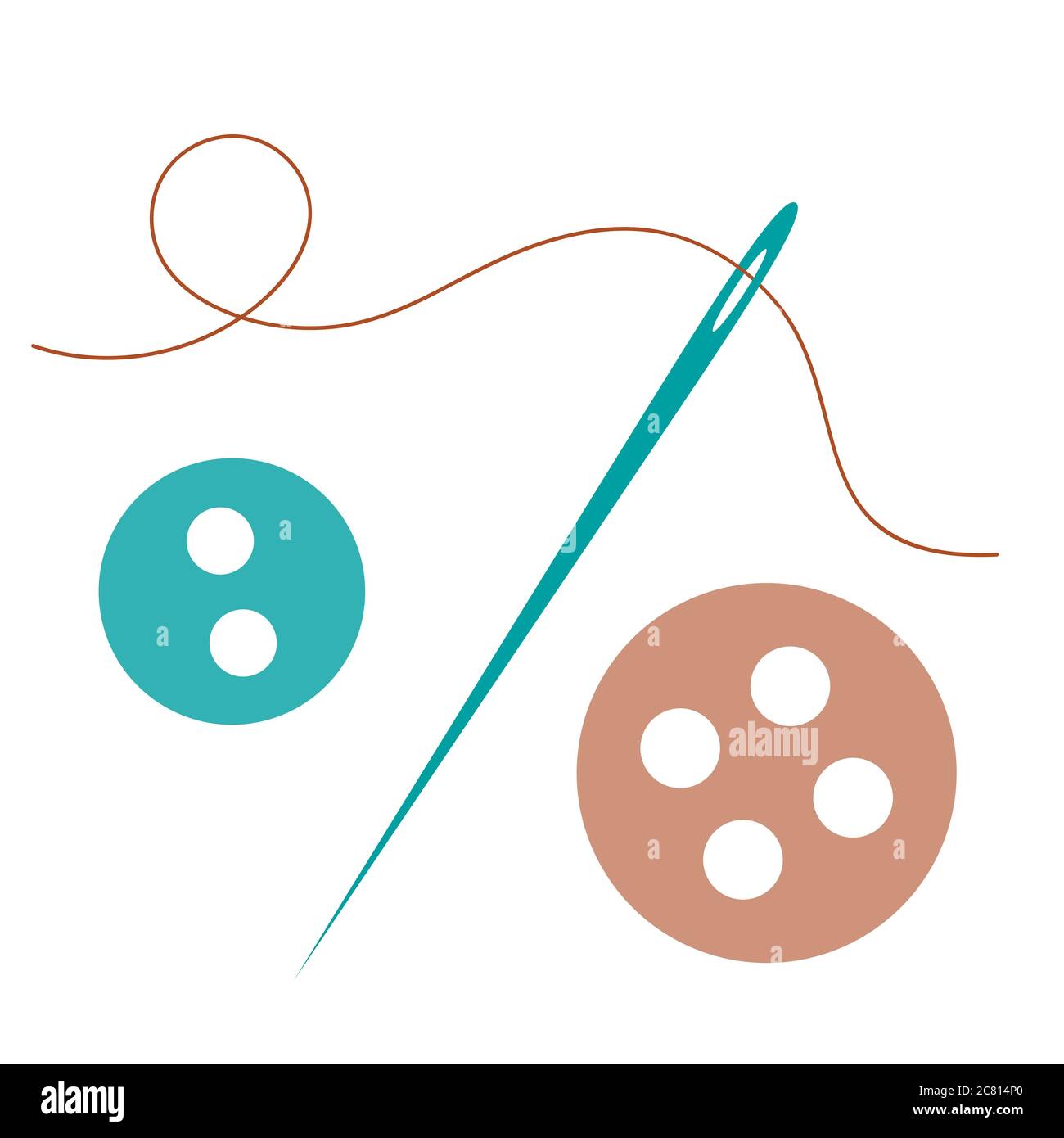 Needle with thread and buttons Stock Vector Image & Art - Alamy