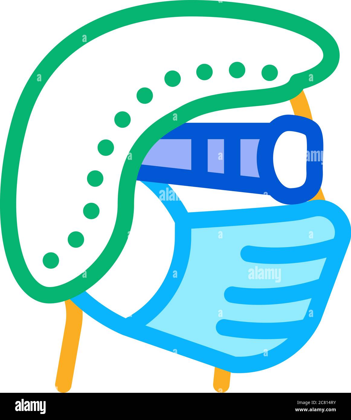 surgeon wearing protection hat mask glasses icon vector outline ...