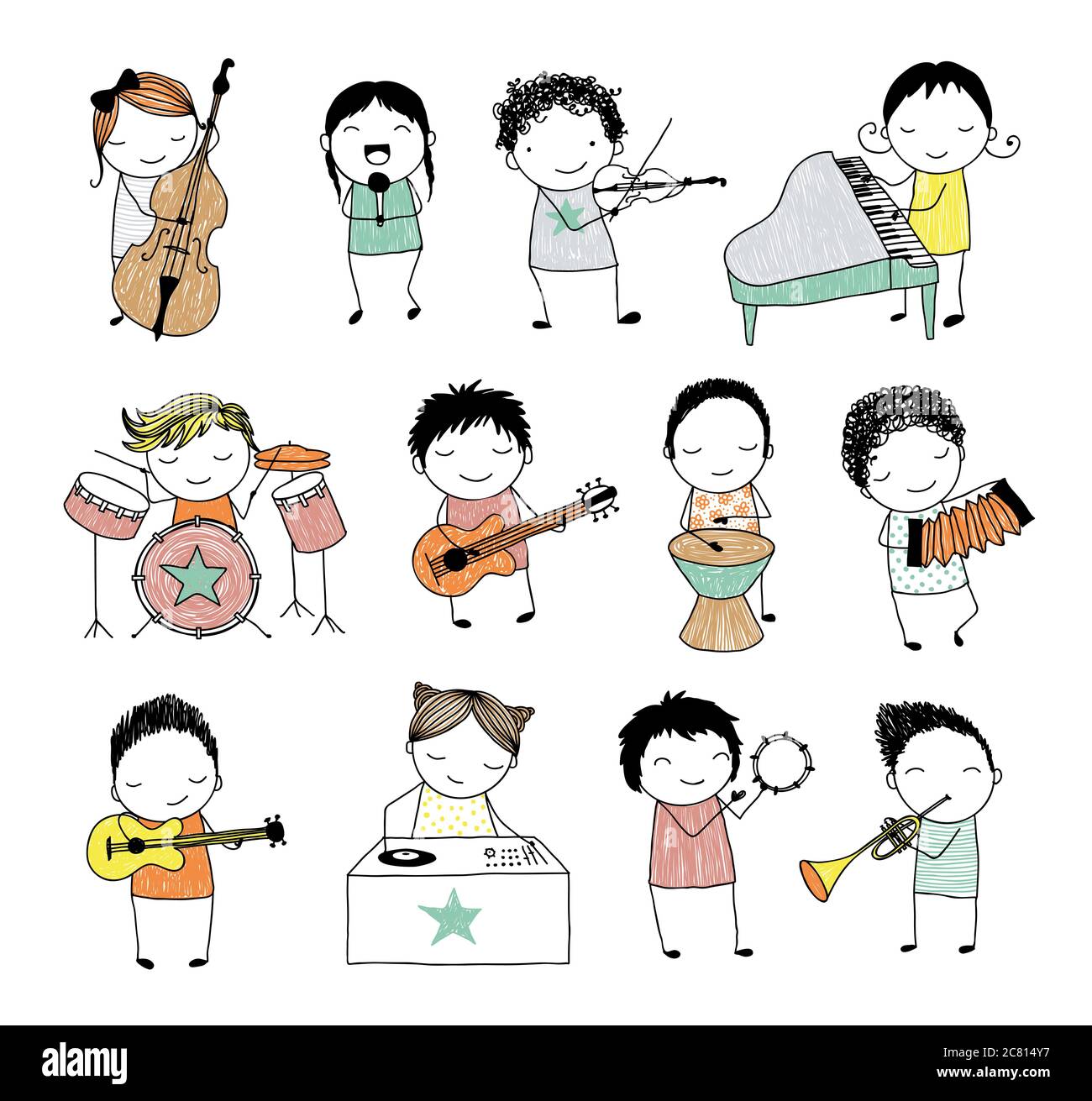 Playing different musical instruments Cut Out Stock Images & Pictures ...