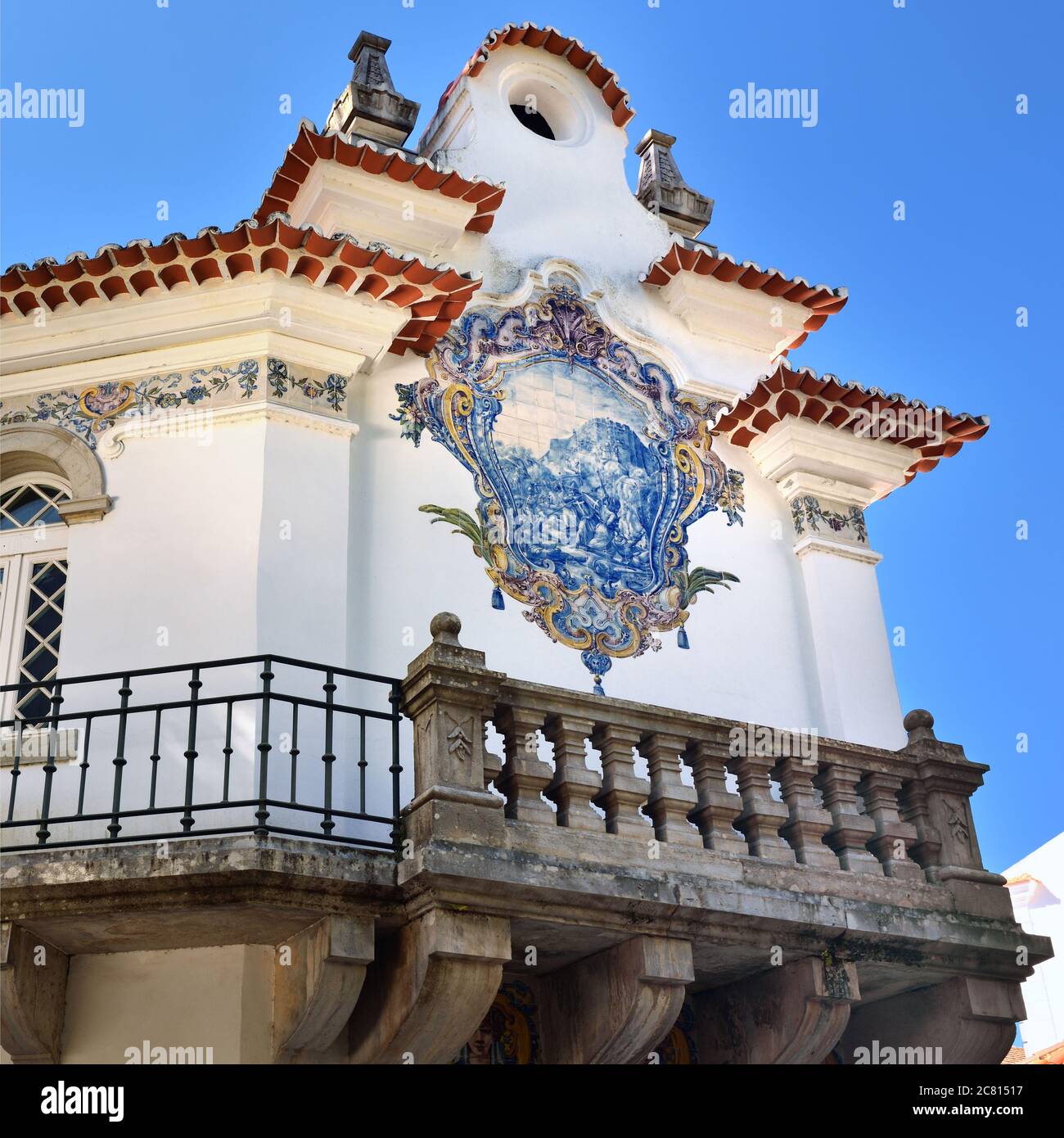 Sintra, Portugal - June 6, 2017: Traditional white house with balcony ...